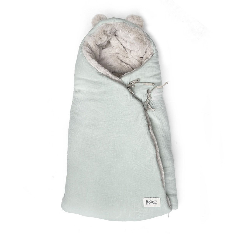 Saco para Capazo "Teddy" Sage Powder - Baby Shower — Som Llavors
