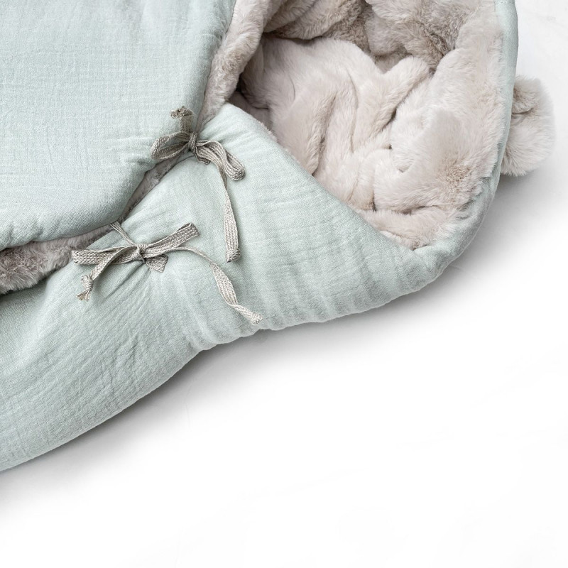 Saco para Capazo "Teddy" Sage Powder - Baby Shower — Som Llavors